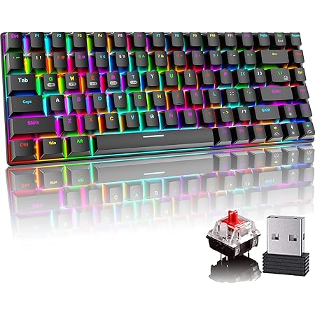 2.4Ghz Wireless/Bluetooth/Wired Mechanical Gaming Keyboard 87 Keys 3 ...