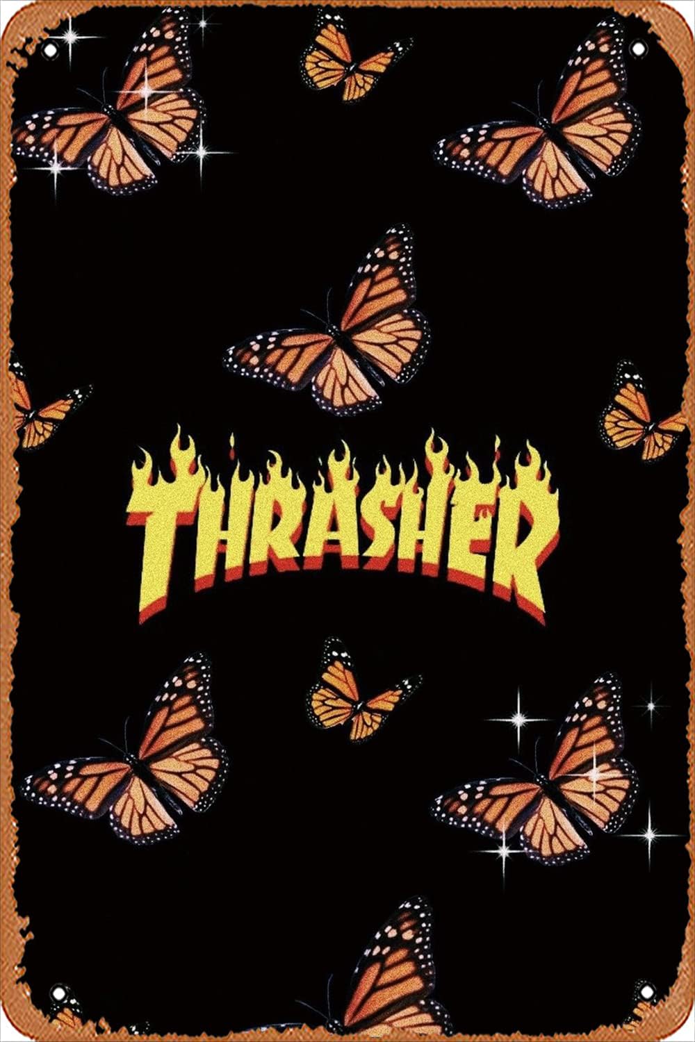 Amazon.com : AirBnk Thrasher Butterflies Poster Retro Metal Tin Sign ...