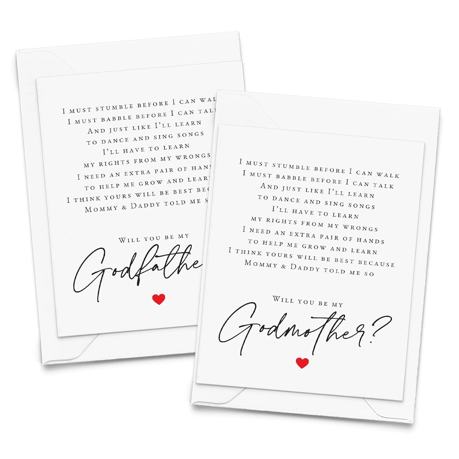 XOXOKristen Set of Two Godparents Proposal Cards, Godmother Proposal ...