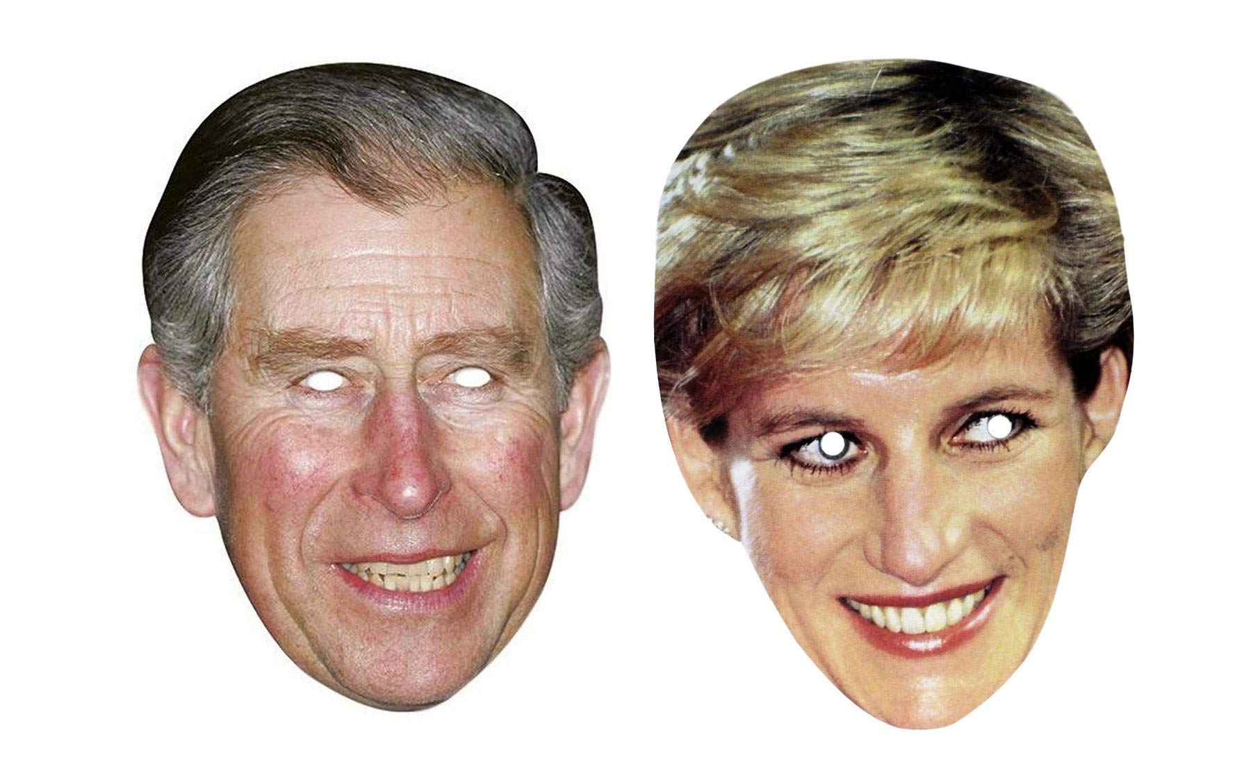 Buy Princess Diana and Prince Charles Royal Family Fancy Dress Face Set ...