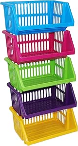 CrazyGadget® Multi Purpose Large Plastic Colour Storage Rack Stand ...