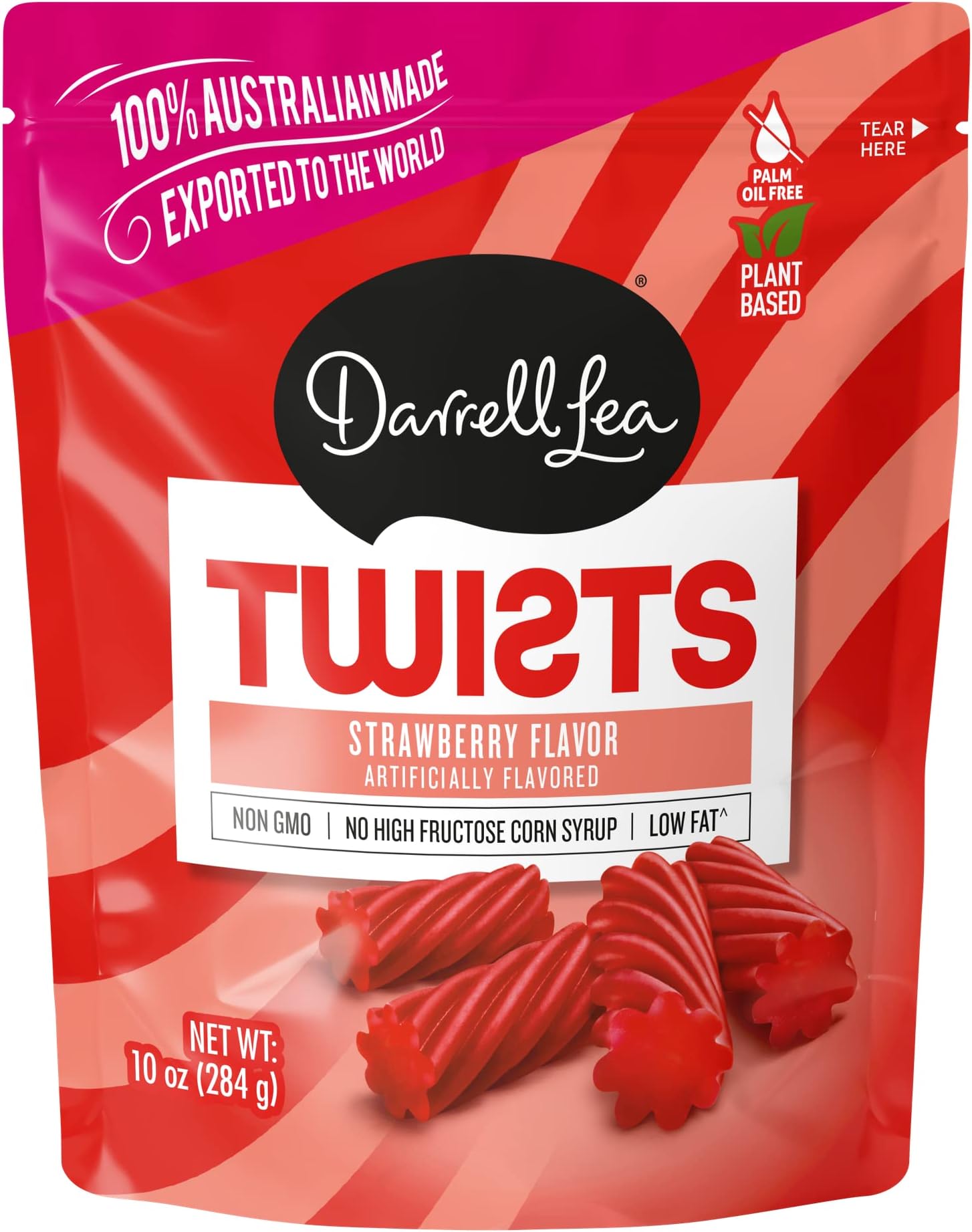 Amazon.com : Darrell Lea Twists Australian Licorice, Strawberry Flavor ...