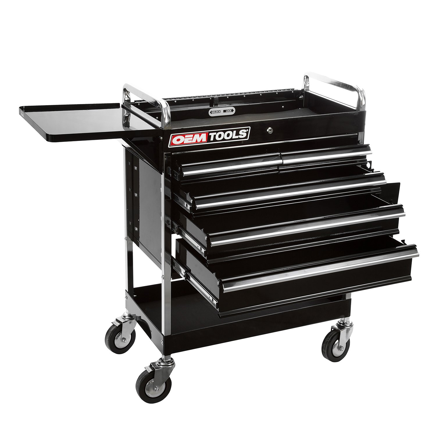 Buy OEMTOOLS 24963 30-Inch 5 Drawer Service Cart, Black, Mechanic Tool ...
