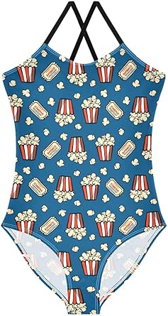Amazon.com: Gugusary Girls One Piece Swimsuits Popcorn Swimsuit Bathing ...