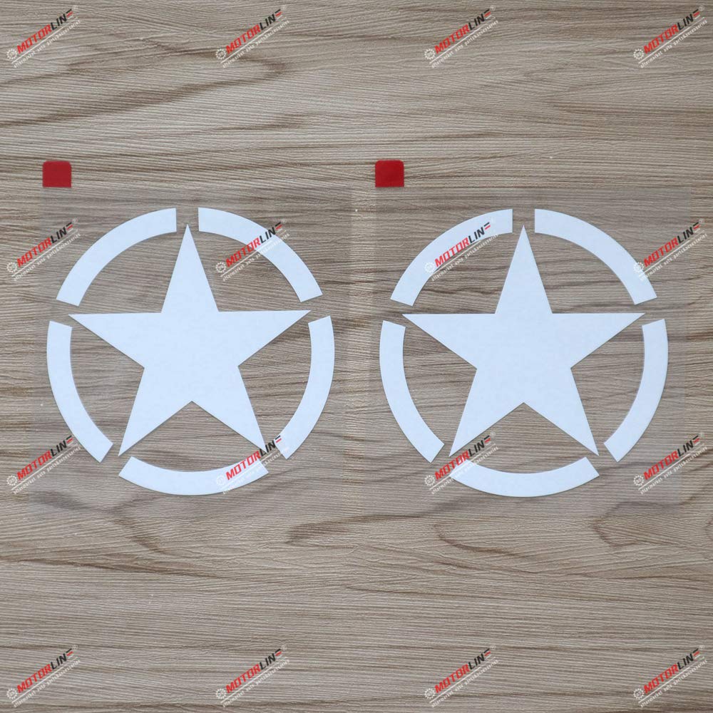 Amazon.com - (2) 4'' Army Star WW2 Decal Sticker Car Vinyl fit for Jeep ...