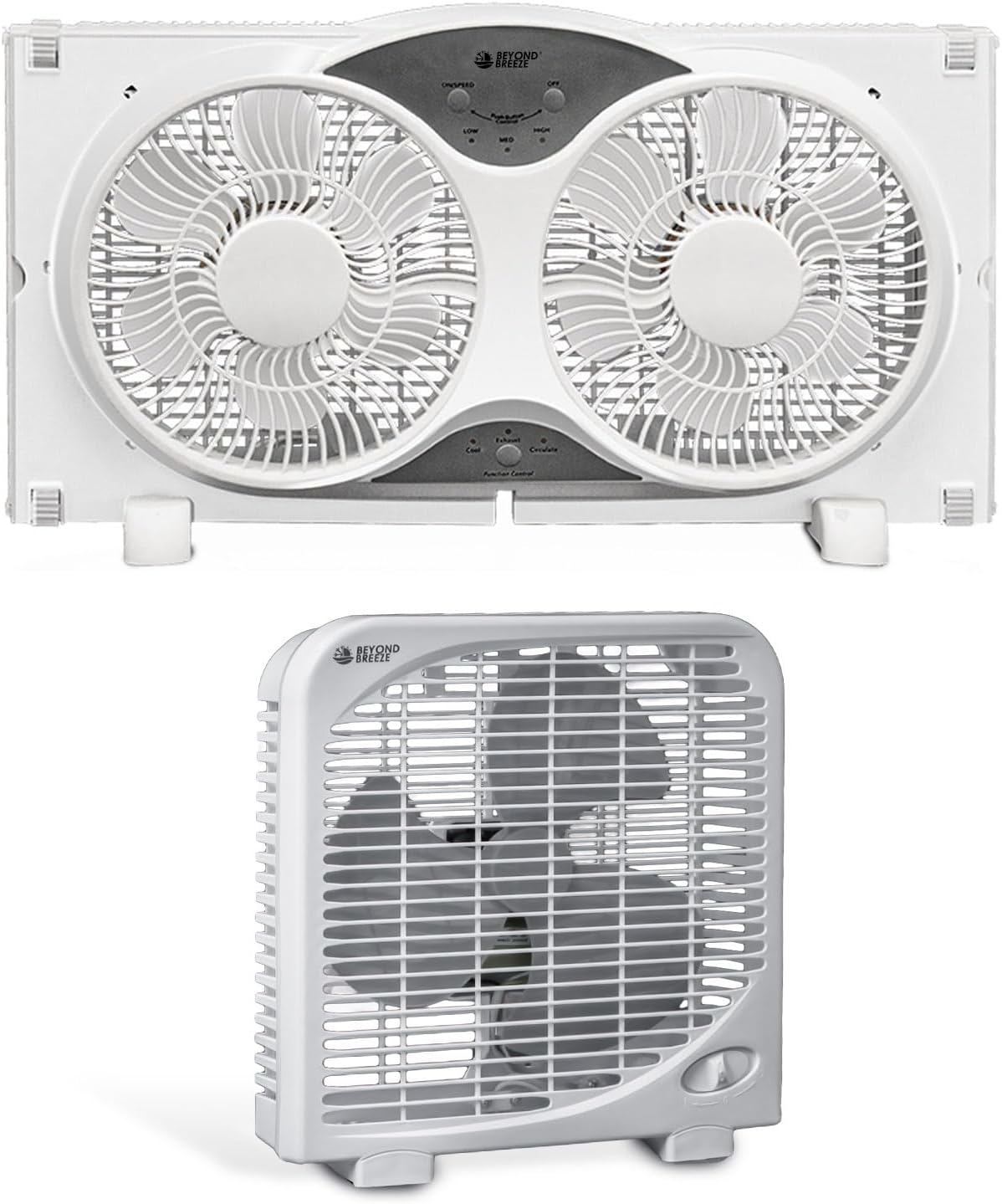 Amazon.com: BEYOND BREEZE 9'' Box Fan and Twin Window Fan with Remote ...