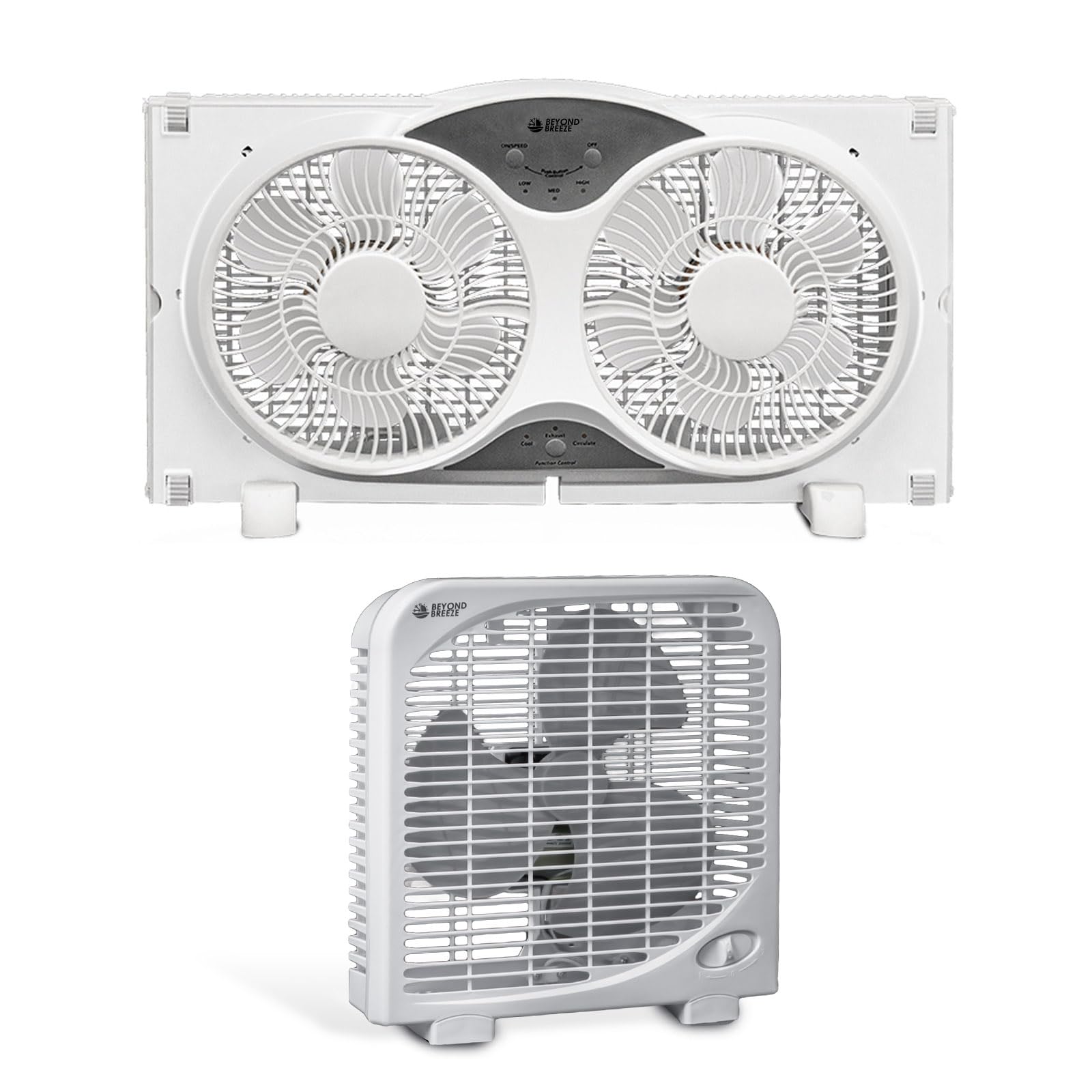 Amazon.com: BEYOND BREEZE 9'' Box Fan and Twin Window Fan with Remote ...