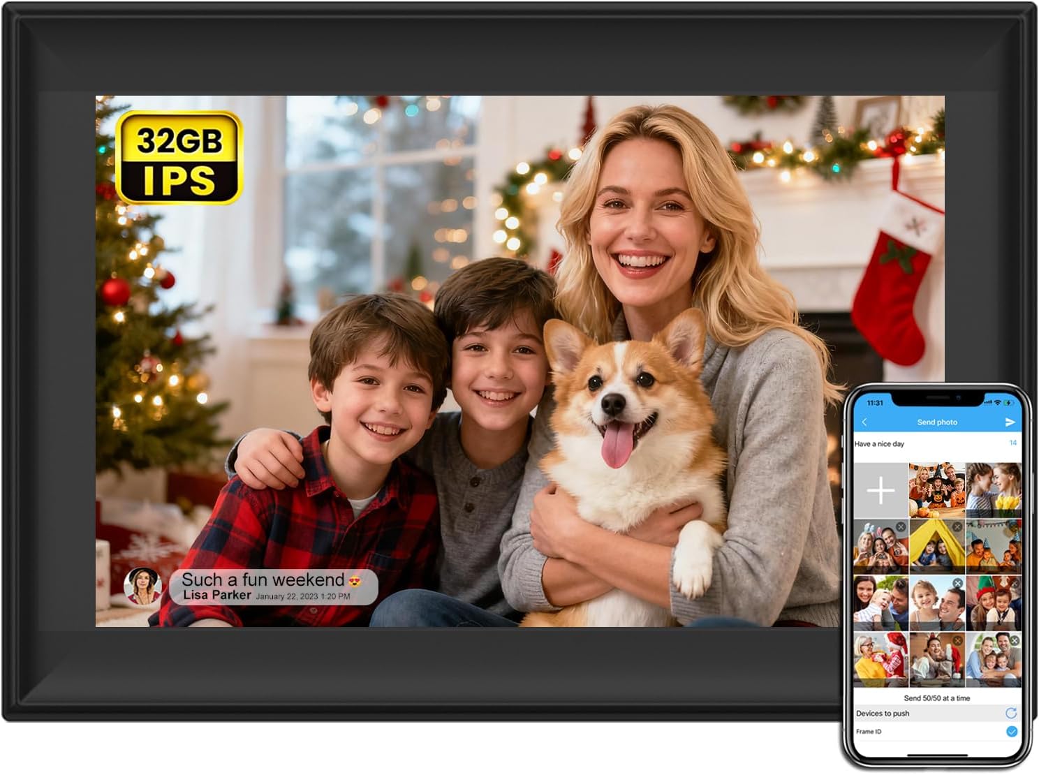 Amazon.com : SSA WiFi Frame 32GB Digital Picture Frame WiFi 10.1 inch ...