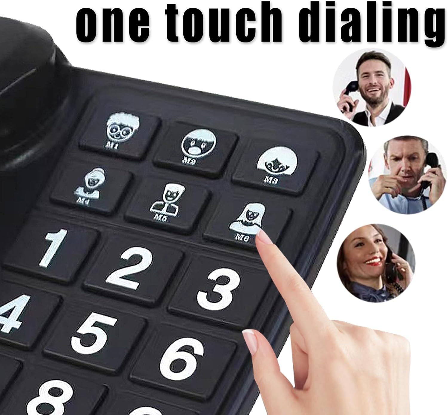 Teléfono fijo con cable, interfaz doble, teléfono con cable con ...