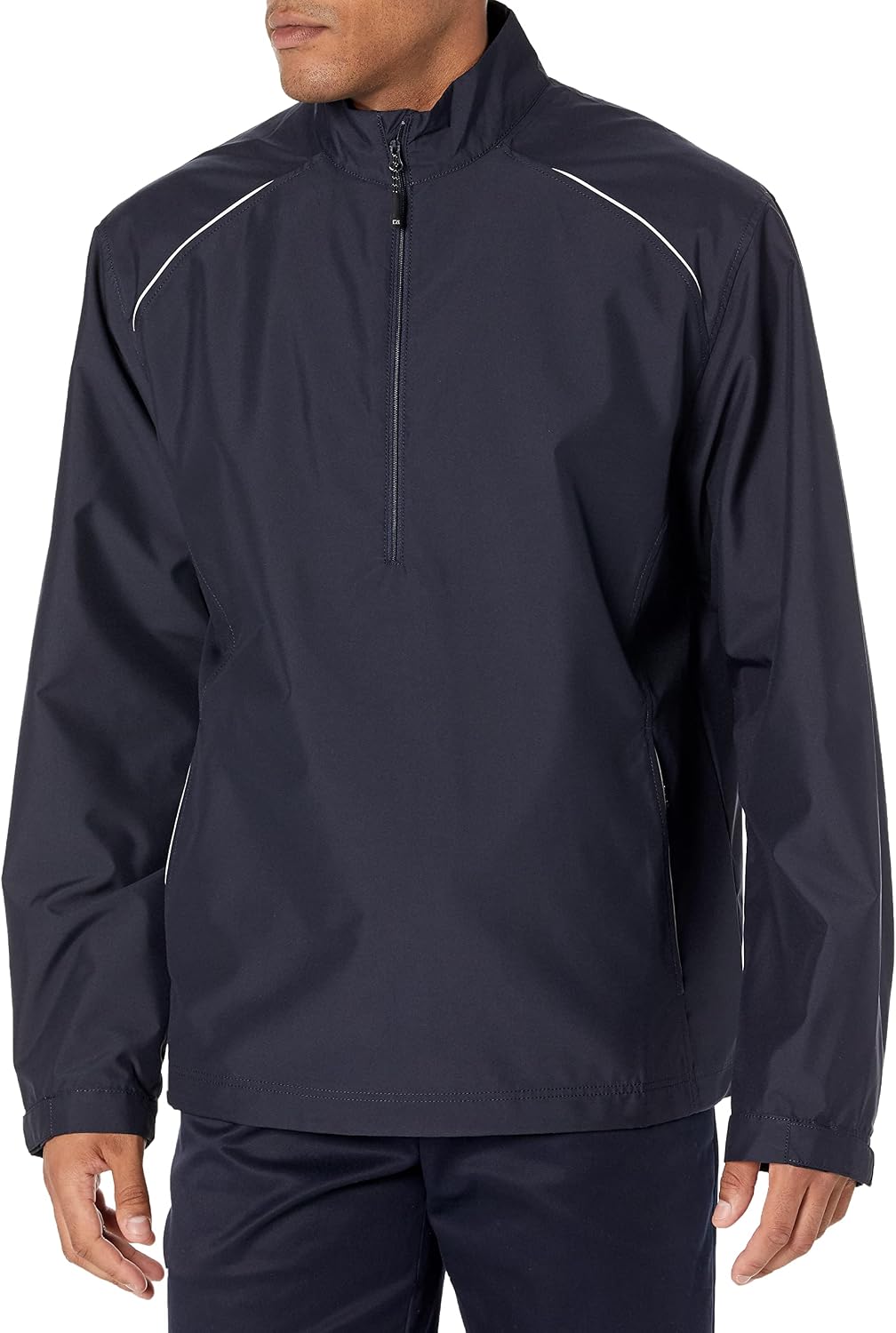 Cutter & Buck Men's Big-Tall Cb Weathertec Beacon Half Zip Jacket, Navy ...