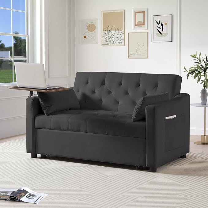 Amazon.com: Yafylly 3 in 1 Pull Out Couch Bed Loveseat Sofa, 3-Level ...