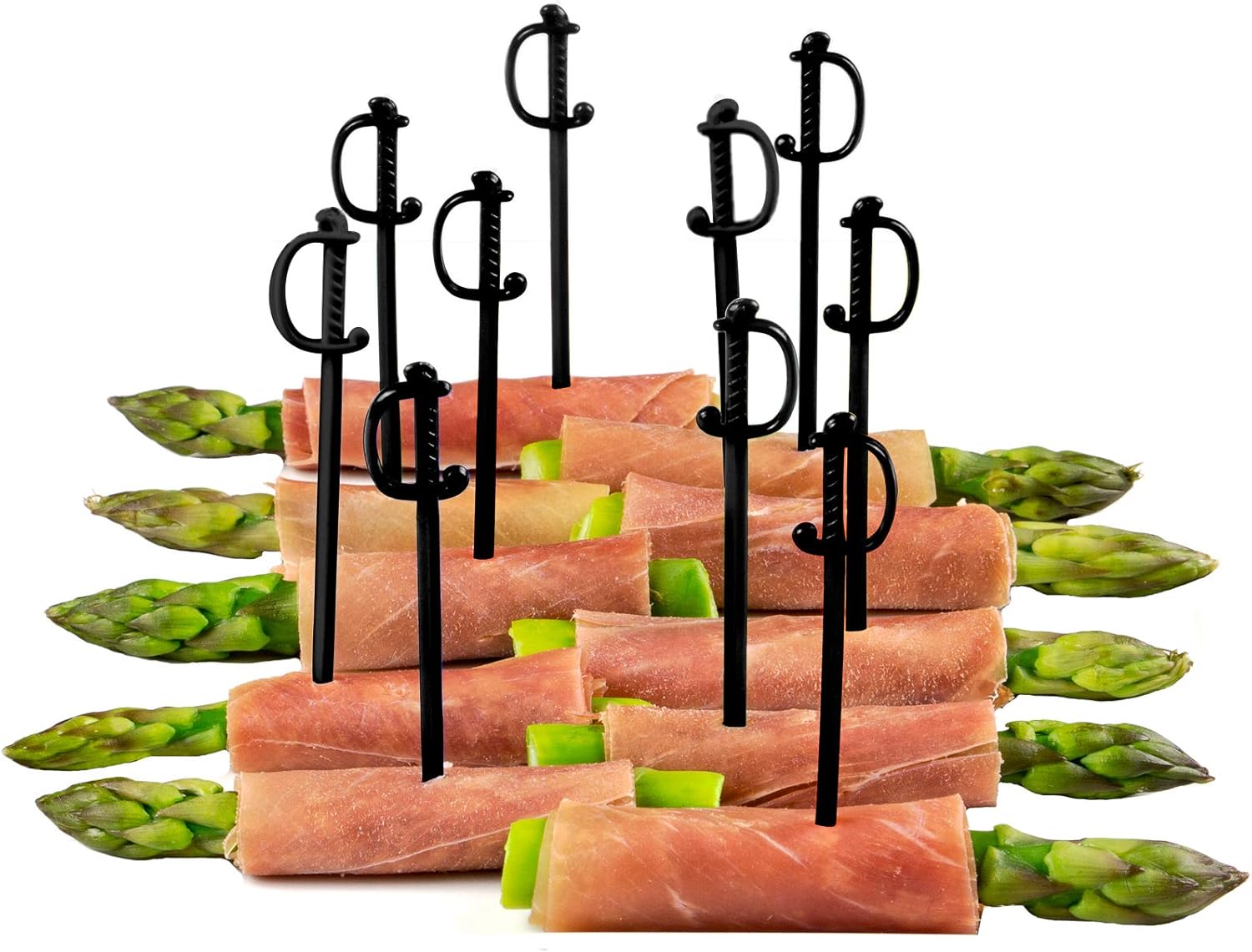 Amazon.com | Black Sword Picks, 50 Plastic Cocktail & Food Toothpicks ...