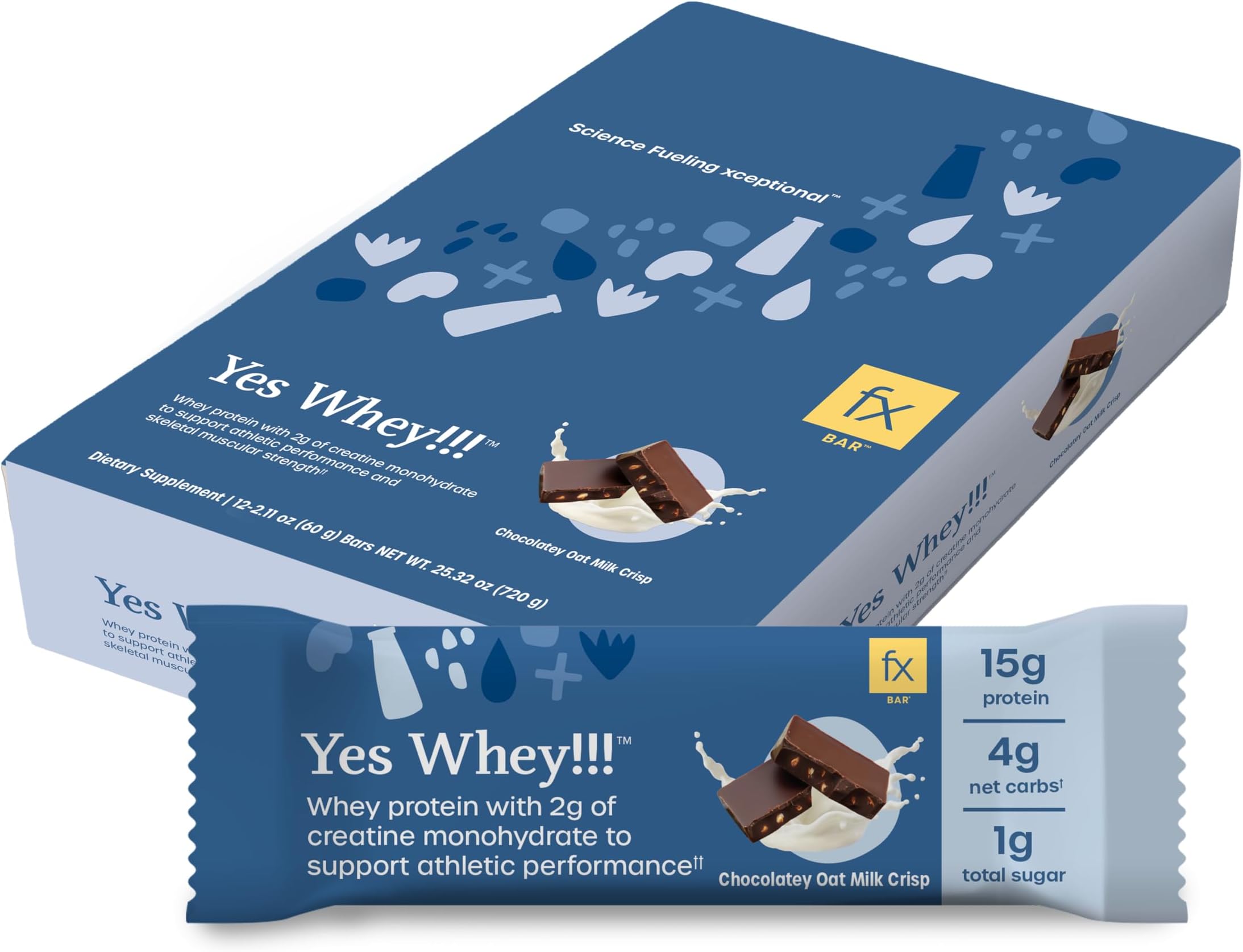 Amazon.com : Fx Yes Whey Bar - 15g Whey Protein Bar with Creatine to ...