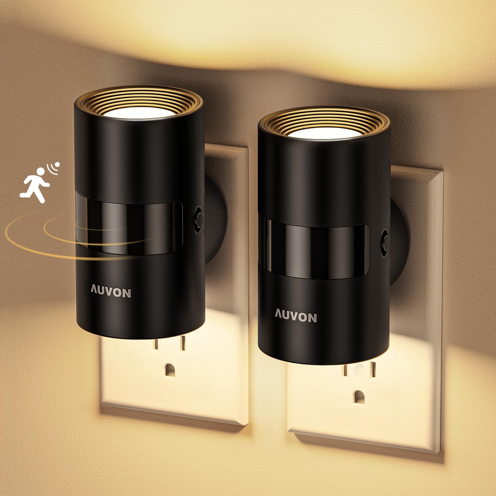AUVON Tube Motion Sensor Night Light, LED Night Lights Plug into Wall ...