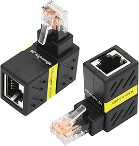 90 Degree Cat 6 Ethernet Extender Adapter, 180 Degrees Rotated RJ45 ...