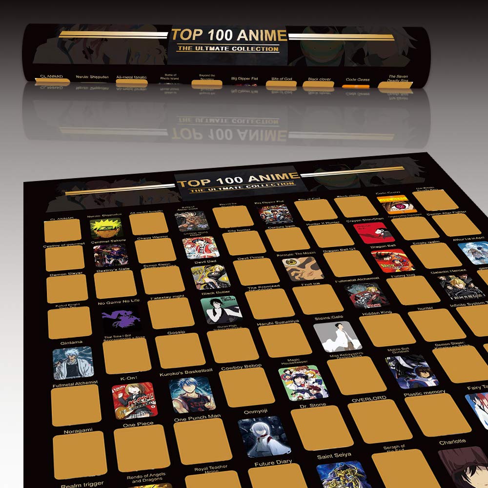 Top 100 Anime Scratch Off Poster Anime Bucket List Premium | Desertcart ...