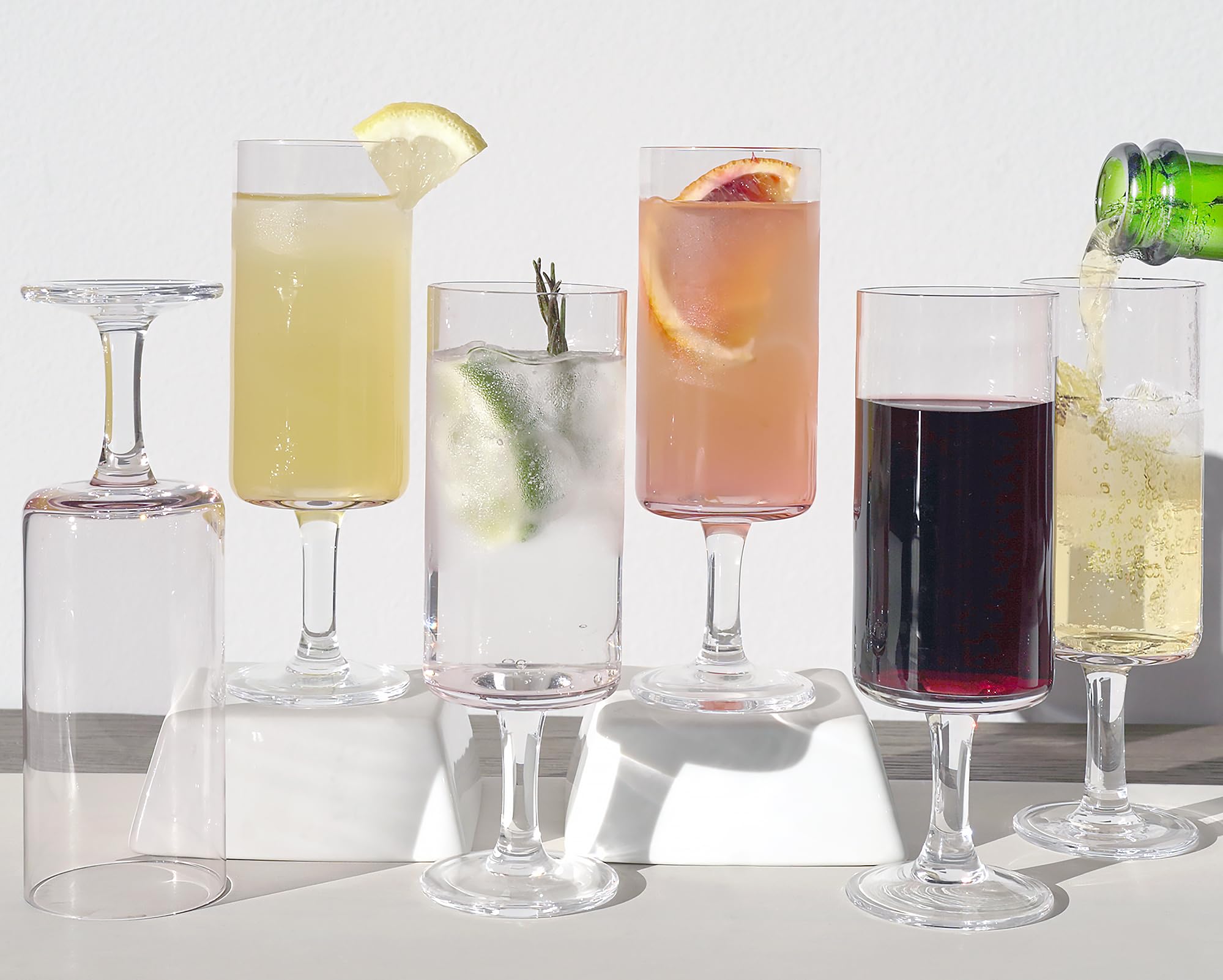 Amazon.com | Pinkrella Pink Goblets Wine Glasses Set of 6-5.5oz ...