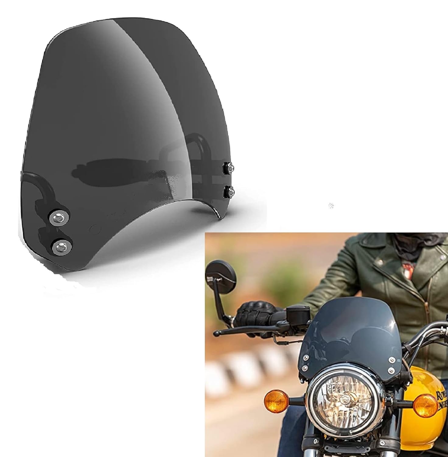 Gate 7 Tinted Visor flyscreen for Royal Enfield Hunter 350 : Amazon.in ...