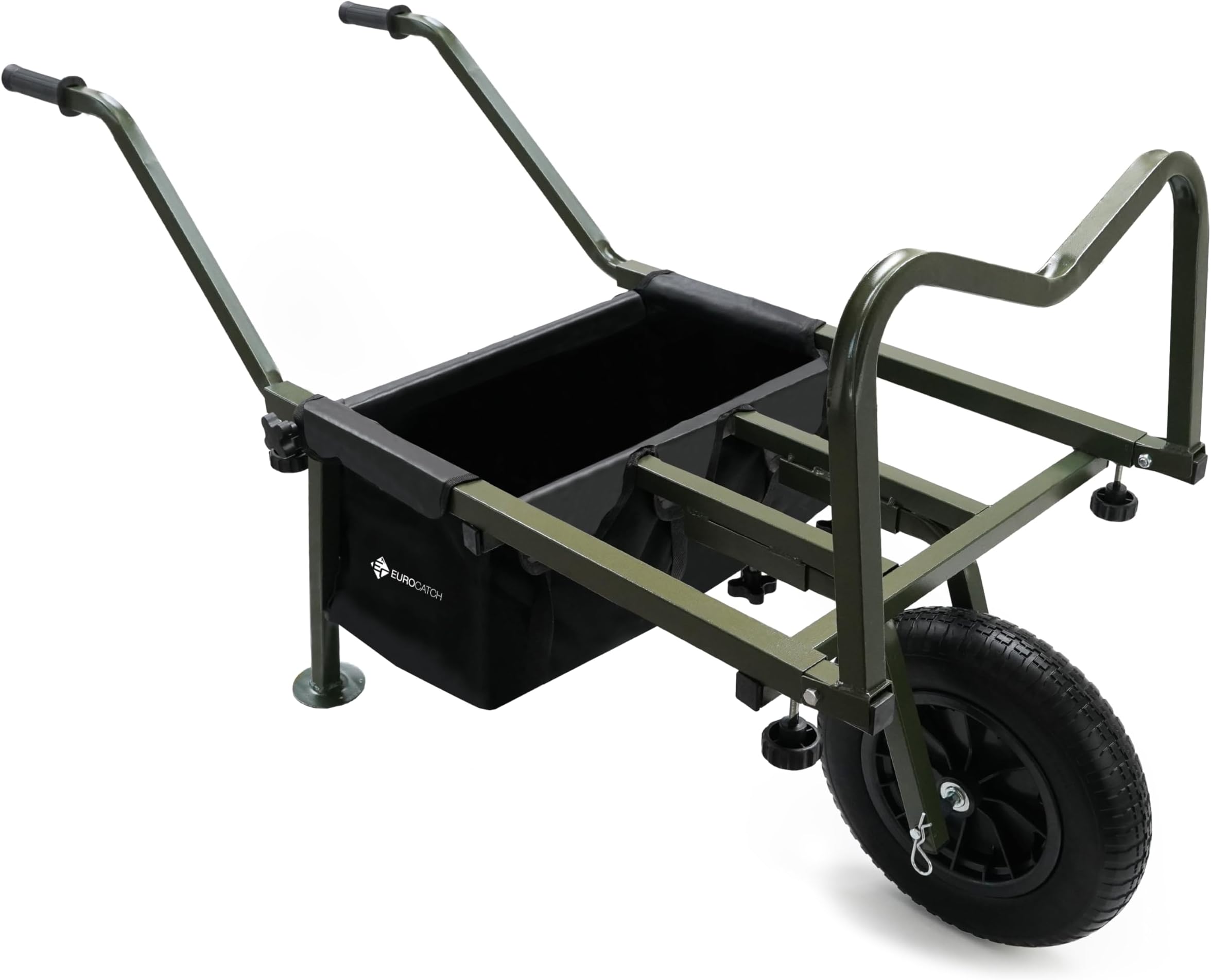 NGT DYNAMIC FISHING TROLLEY CARP COARSE MATCH FOLDS FLAT TWIN WHEEL ...