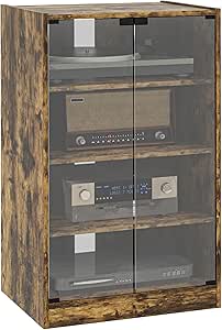 Amazon.com: HOMCOM Media Cabinet, 4-Tier Stereo Cabinet, Modern Audio ...
