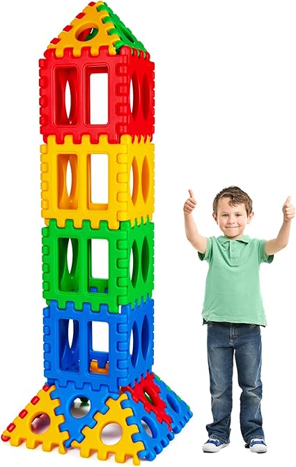 COSTWAY 32 Pieces Jumbo Building Blocks for Kids, Large Interlocking ...