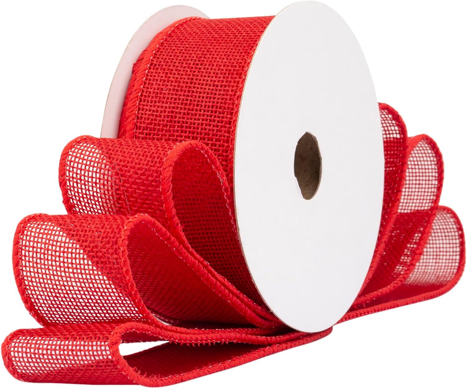 Red Burlap Ribbon 38mm Wired Burlap Ribbon for Gift Wrapping, Wreaths ...