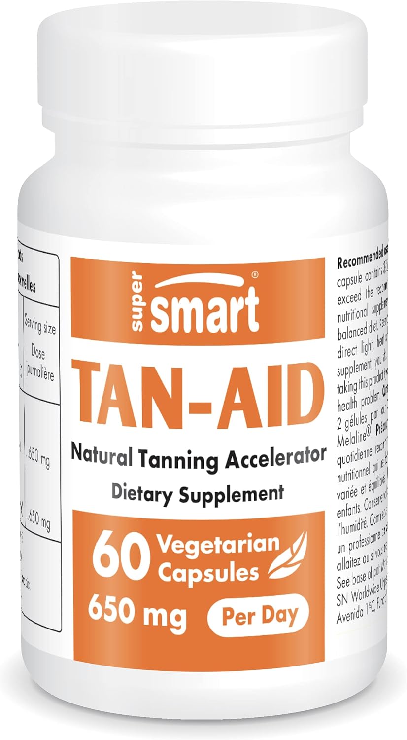 Supersmart - Tan-Aid 325 mg - Natural Tan Accelerator Supplement - with ...