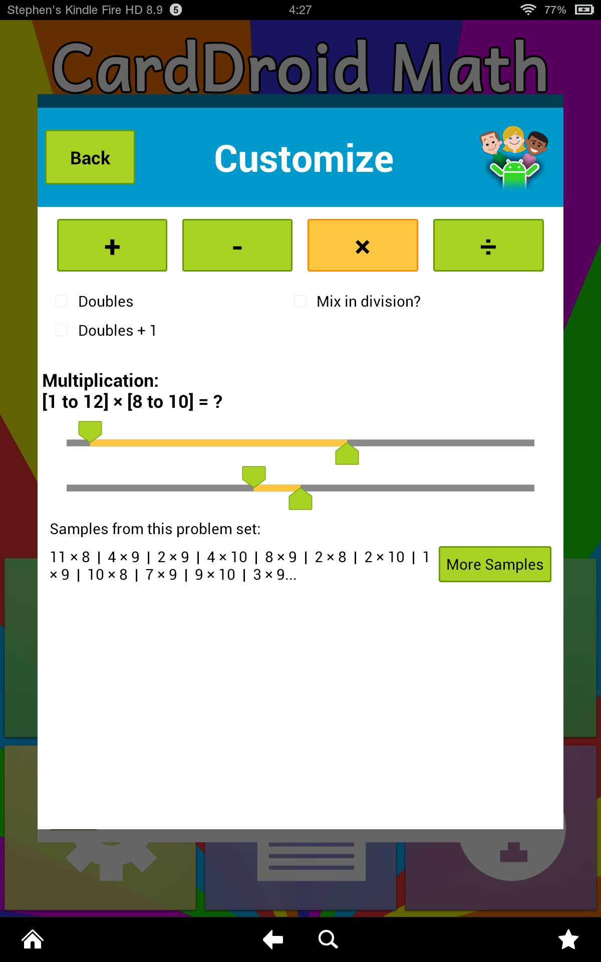 CardDroid Math Flash Cards - App on Amazon Appstore