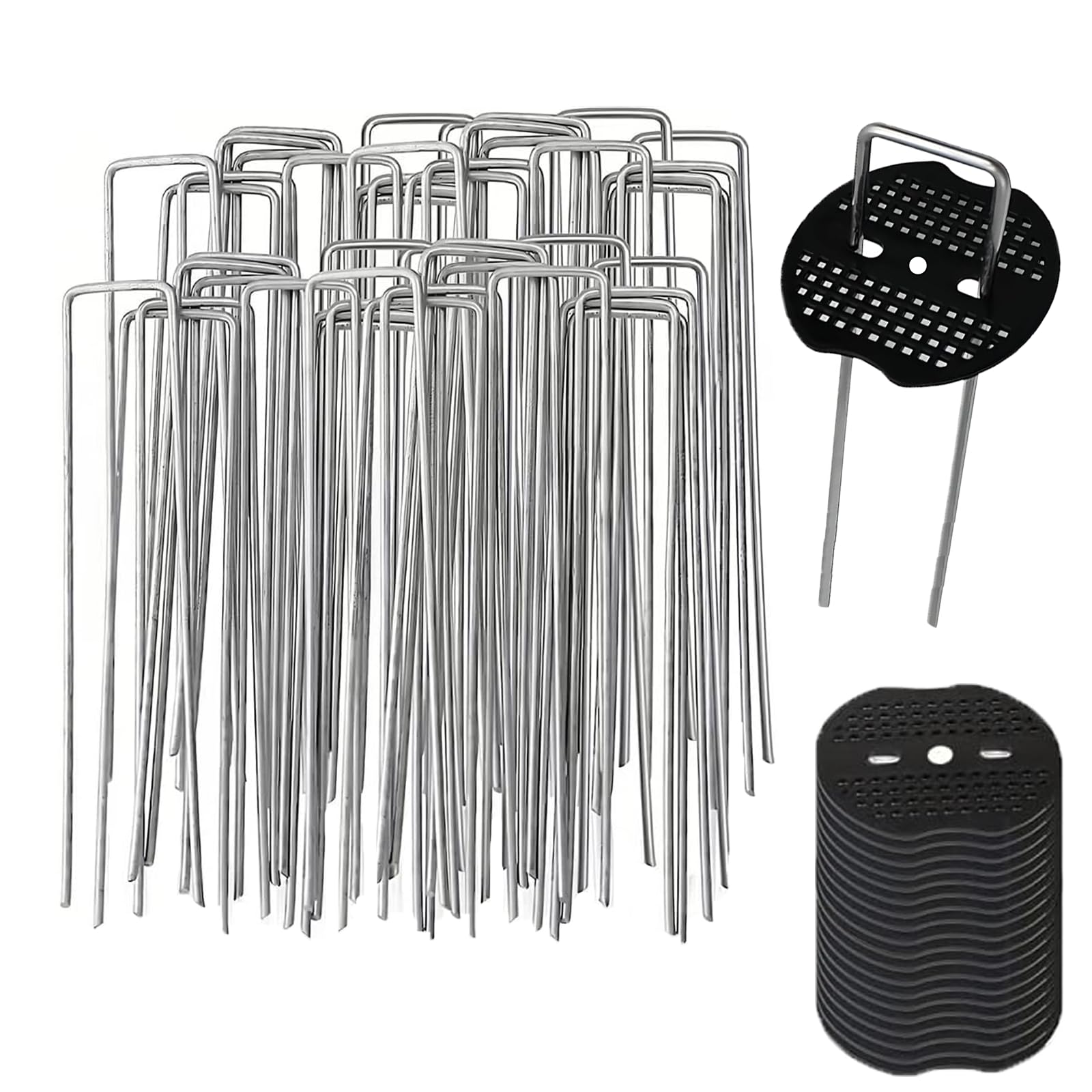 Weed Control Membrane Pegs - 50 Ground Pegs Tent Garden Pegs, U-Shaped ...