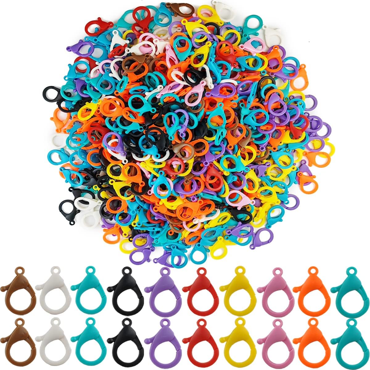 Amazon.com: NSBELL 200PCS Plastic Lobster Claw Clasps, 10 Colors Cute ...
