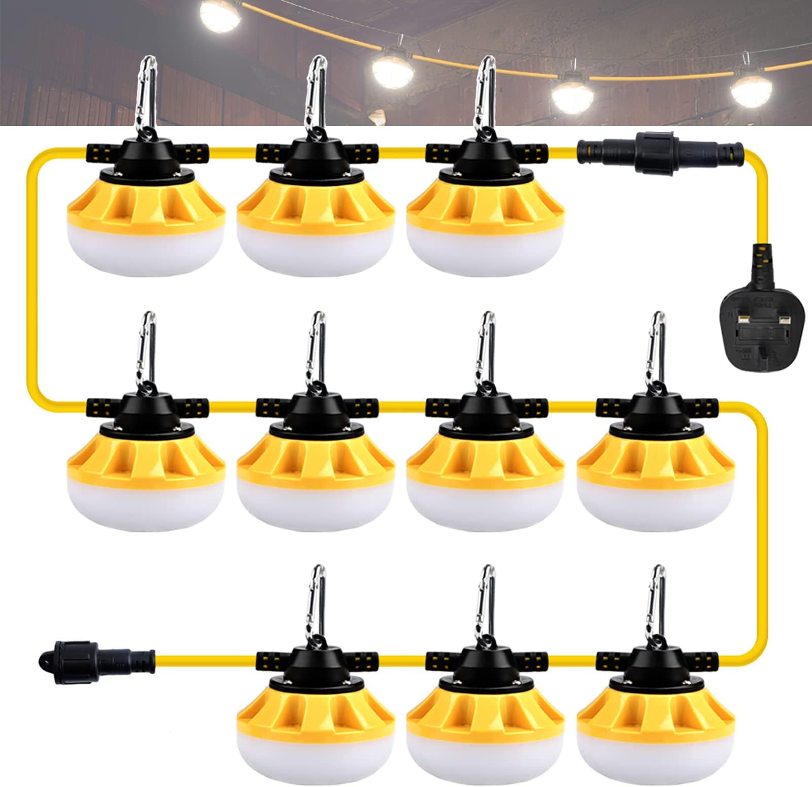 MFLABEL 【Industrial Grade】 100FT Construction String Lights LED String ...