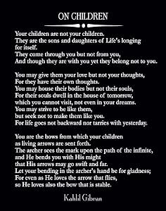 Amazon.com: Wallbuddy On Children Poem by Kahlil Gibran Quote The ...