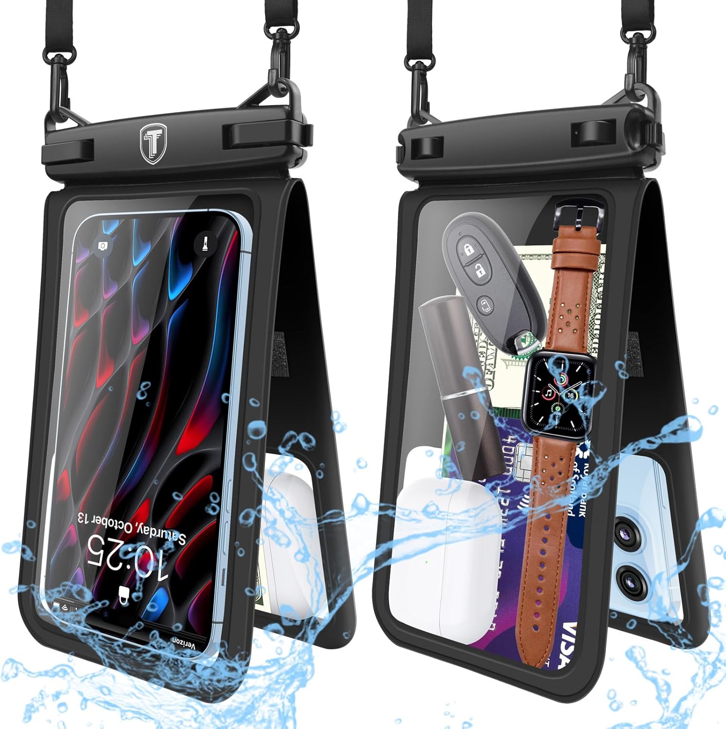 Amazon.com: Tekcoo Double Space Detachable Waterproof Phone Case [2 ...