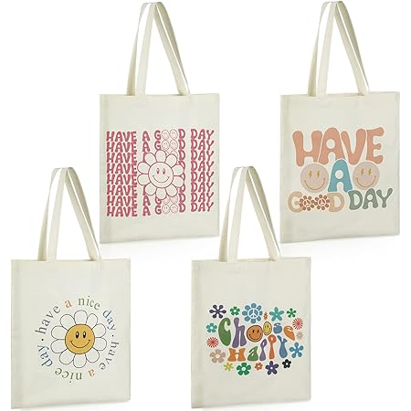 Sieral 10 Pieces Inspirational Canvas Tote Bags Christmas Gifts Rainbow ...