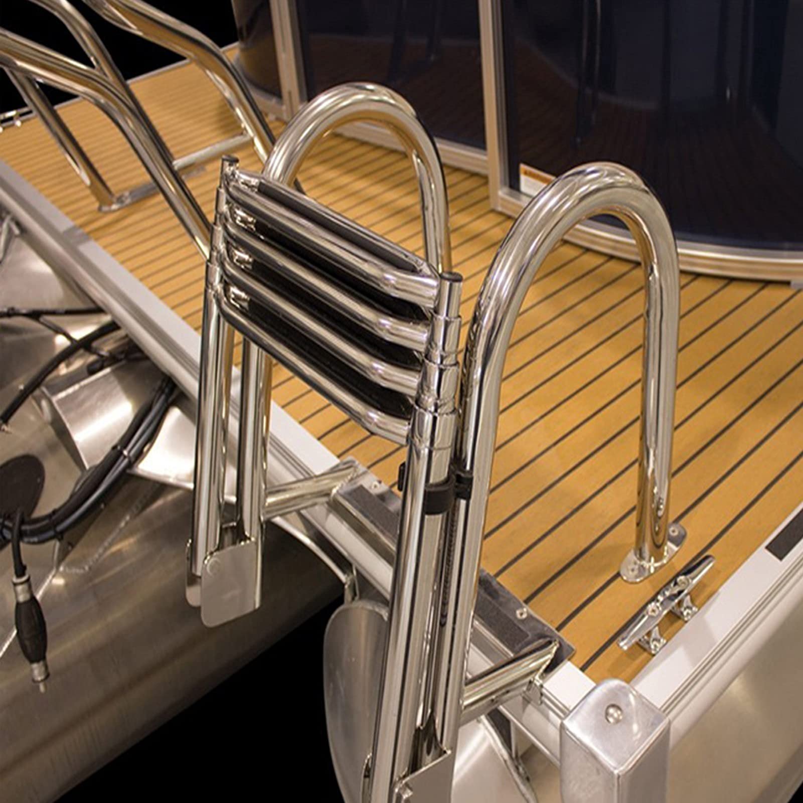 Buy Stainless Steel Boat Ladder for Fishing Boat, 4 Step Portable ...