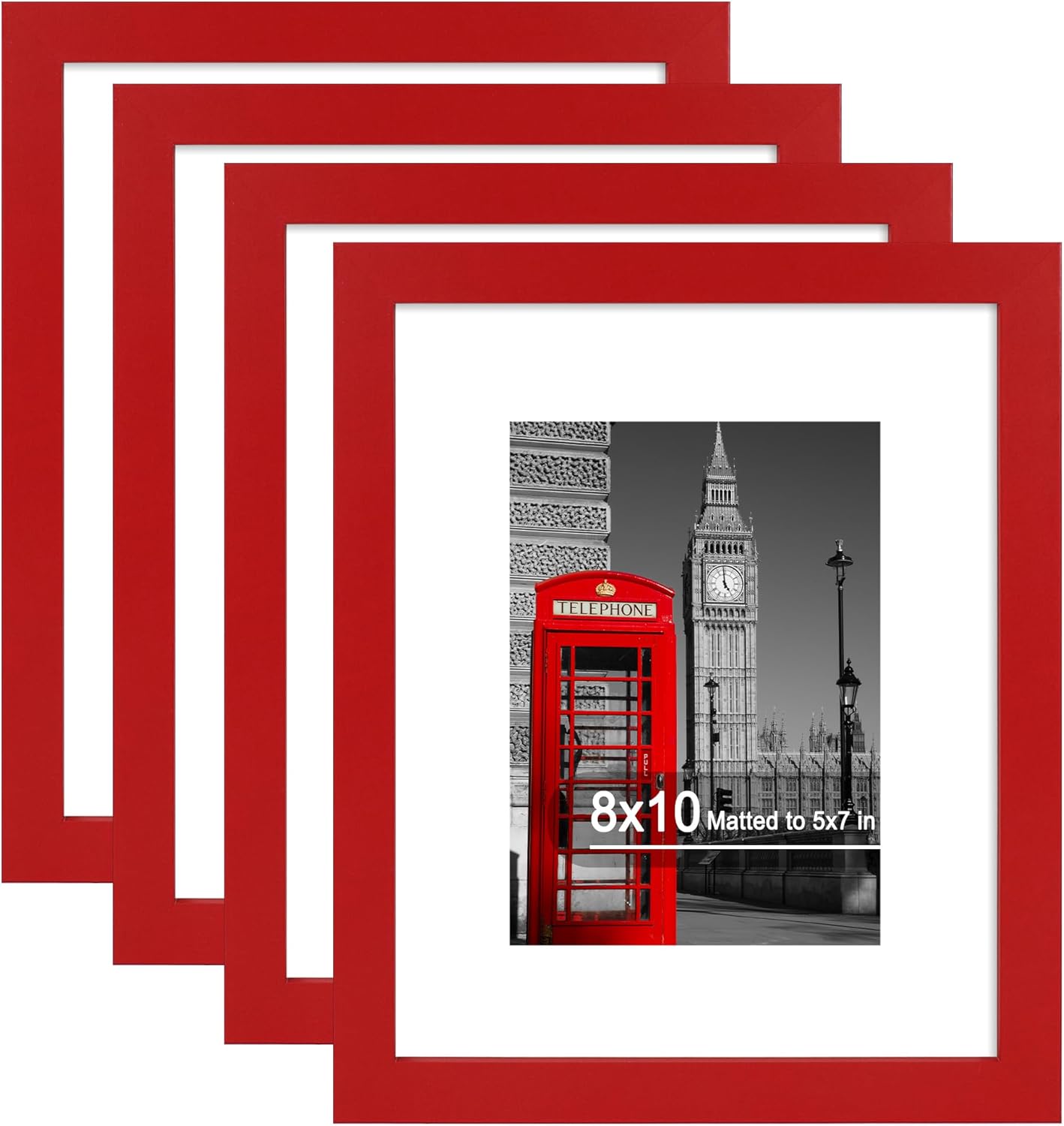 Amazon.com - Hongkee 8x10 Picture Frame (4 Pack, Red) Made of Real ...