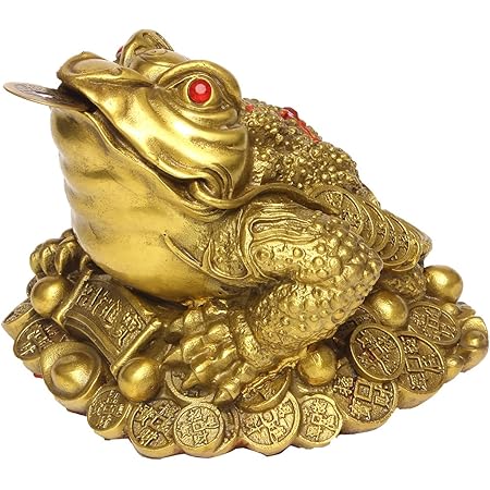 Amazon.com: MULHUE Brass Feng Shui Money Frog (Three Legged Wealth Frog ...