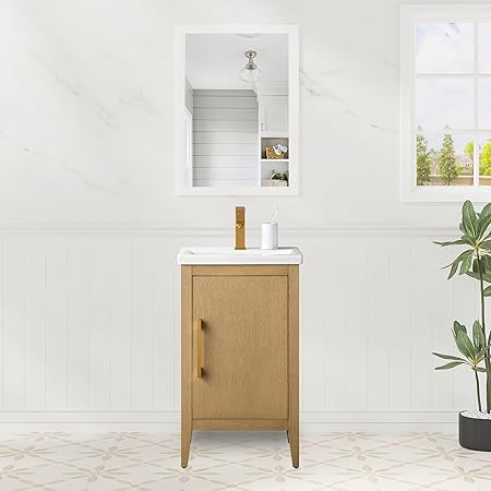 HOMEBEYOND 20 Inch Bathroom Vanities with Sink & Ceramic Top, Single ...