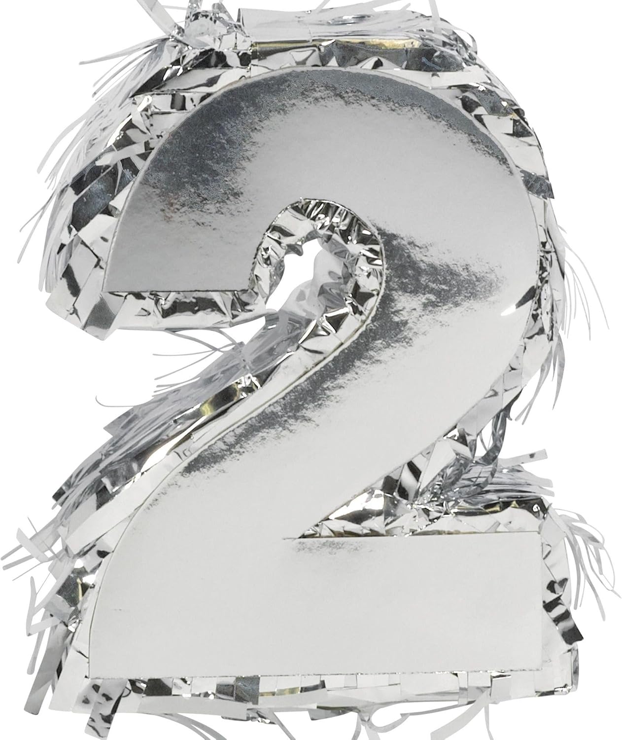 Amazon.com: Stunning Silver Foil Number "2" Mini Pinata - 6"H x 4.5"W ...