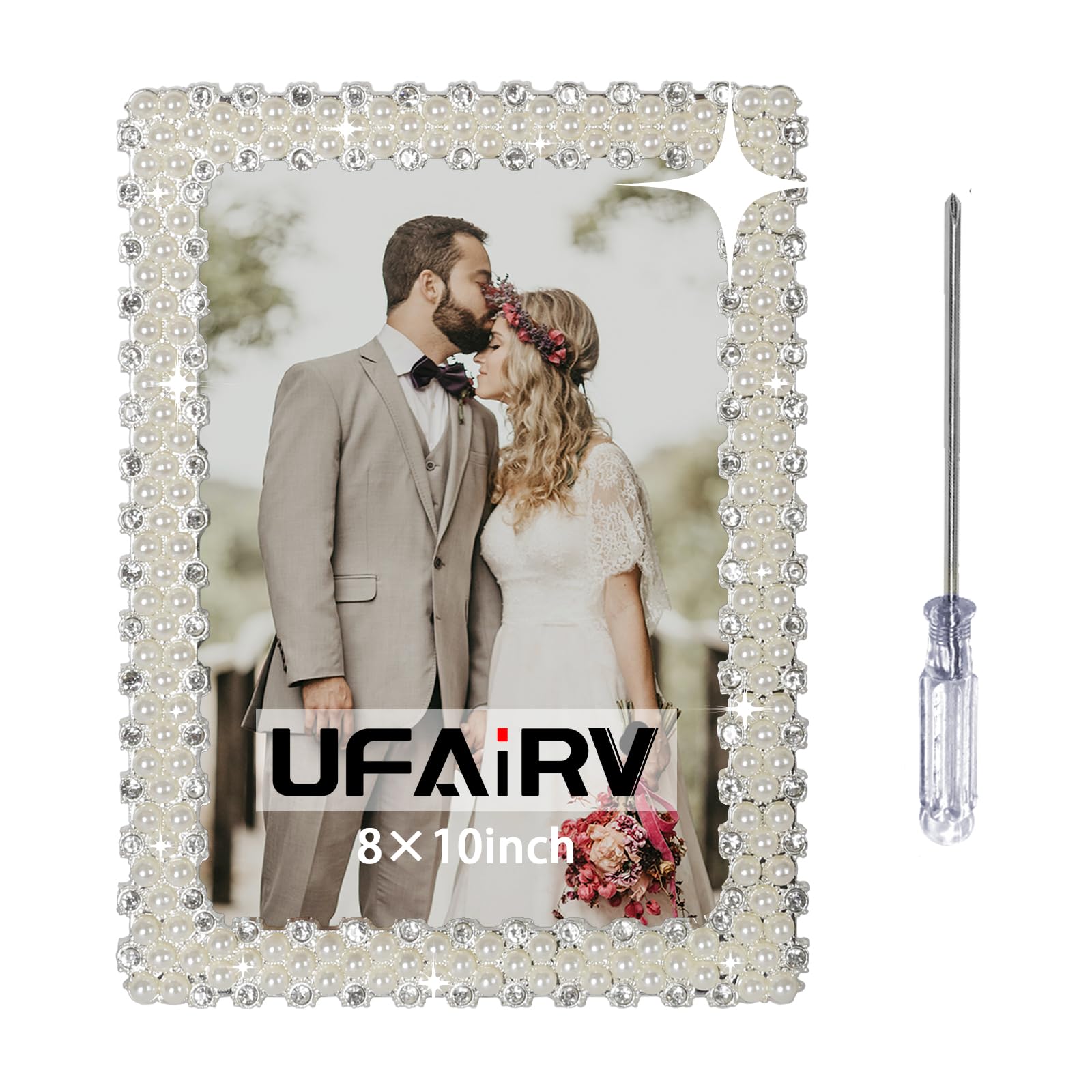 Amazon.com - UFAIRV 8x10 Wedding Picture Frame With Pearl And Crystal ...