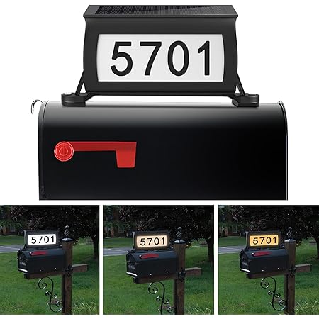 Amazon.com: CLAONER Solar Address Sign for Mailbox, House Number Plaque ...