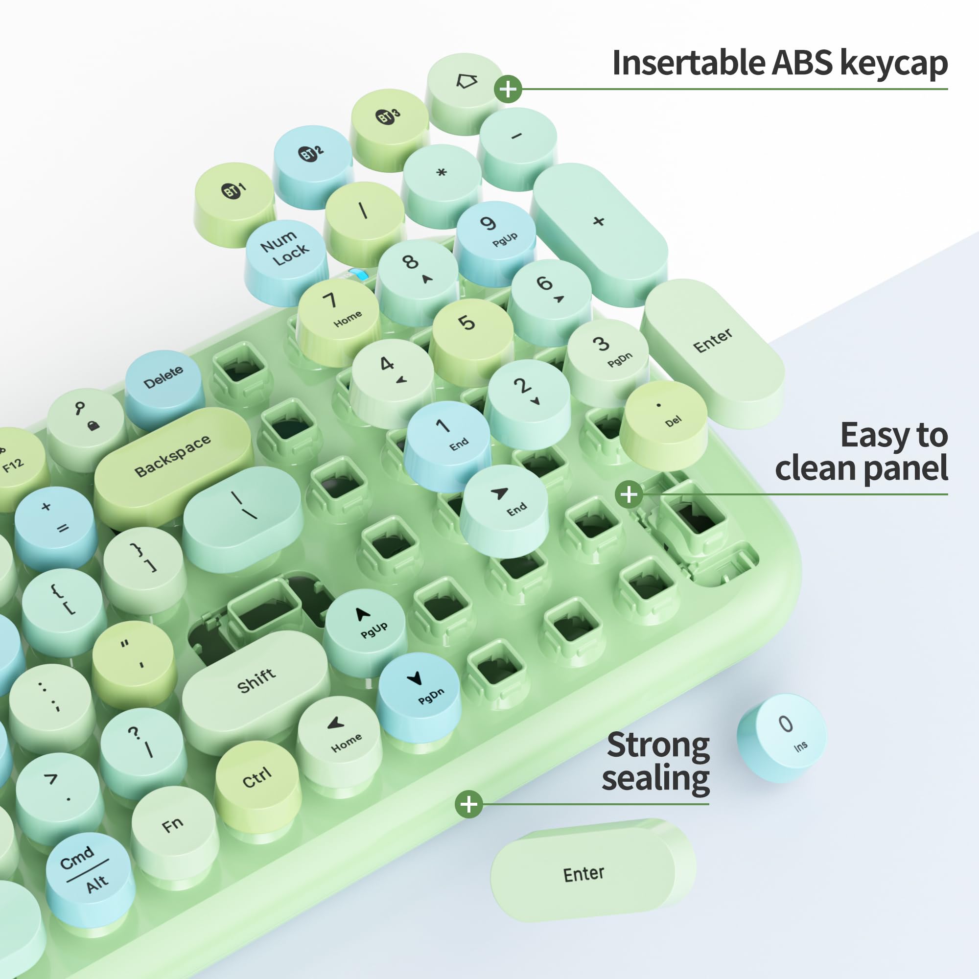 Snapklik.com : Mosptnspg Wireless Bluetooth Typewriter Keyboard, 100 ...