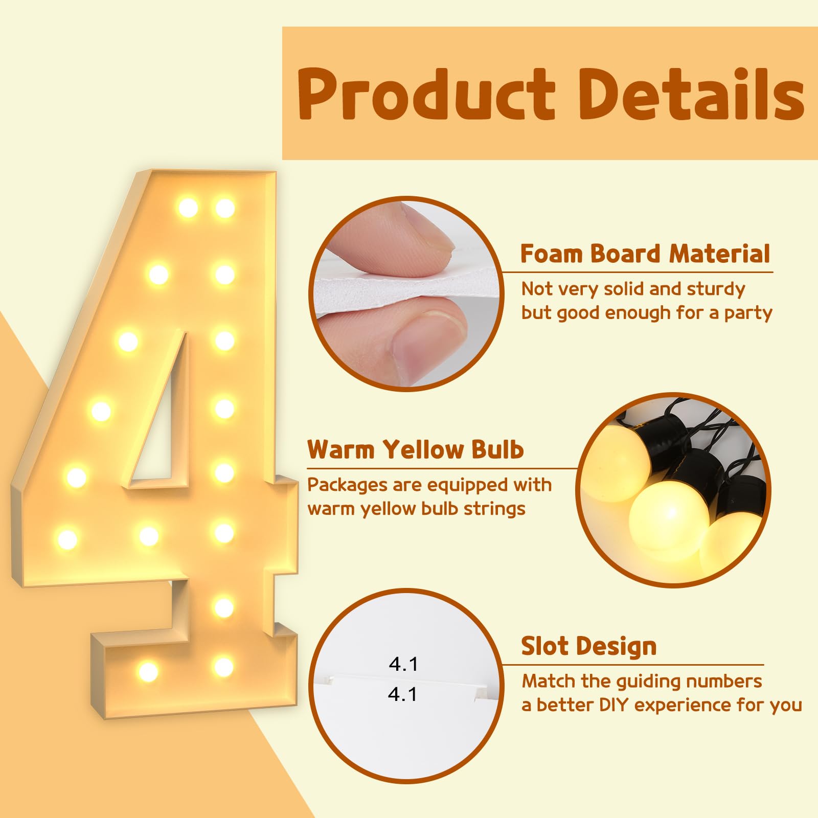 Snapklik.com : Imprsv 5FT Light Up Marquee Numbers For 40th Birthday ...