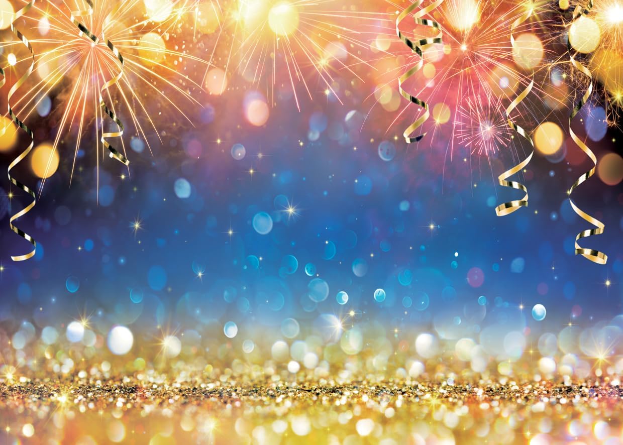 Amazon.com : LYWYGG 7x5ft Happy New Years Backdrops New Years Eve Party ...
