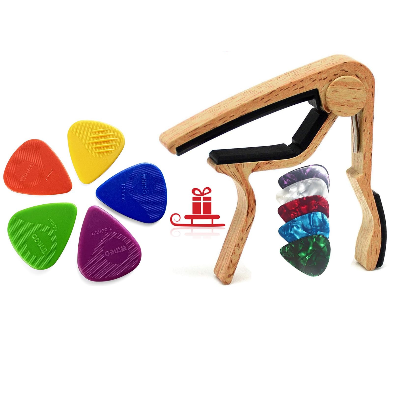 Amazon.com: WINGO Guitar Capo and Non Slip Textured Guitar Picks 5 Pack ...