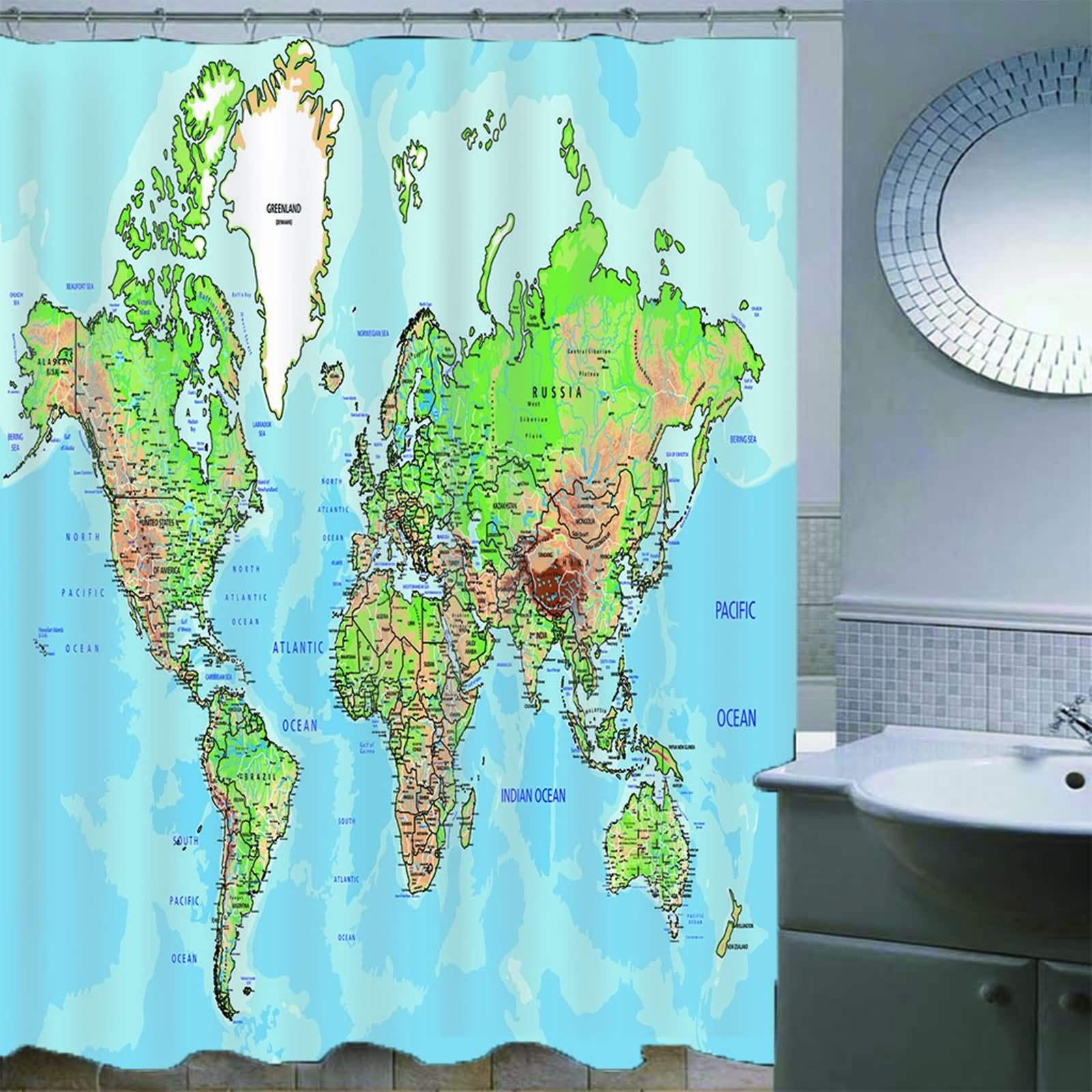 Map Bathroom Decor
