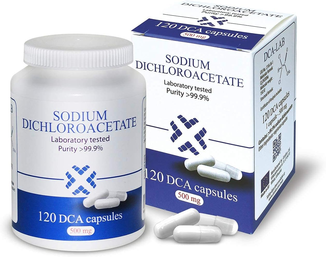 Amazon.com: DCA - Sodium Dichloroacetate 500mg - Purity >99.9%, Made in ...