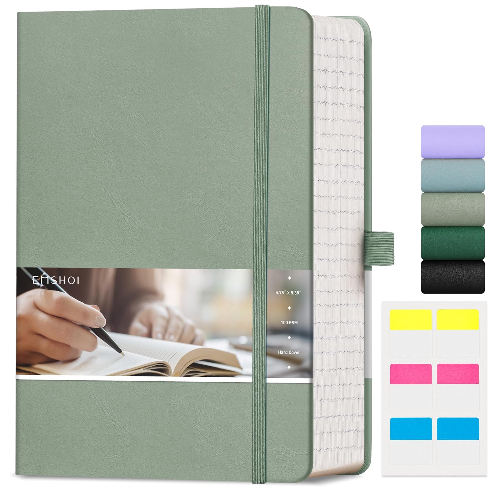 EMSHOI 400 Pages Notebook A5-100gsm Lined Journal Thick Notepad ...