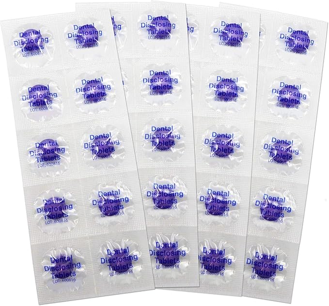 Plaque Test Tablets ~ Set of 40 ~ Two-Colored Plaqsearch Chew Shows ...