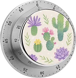 Mechanical Kitchen Timer 70dB Alarm, Cactus Timers Magnetic Metal ...